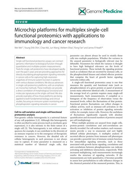 pdf review microchip platforms for multiplex single … proteomics