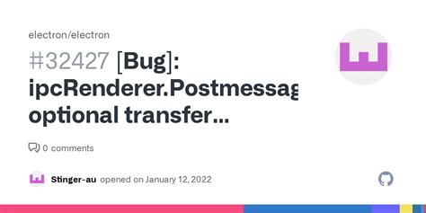 Bug Ipcrendererpostmessage Optional Transfer Parameter Is Not