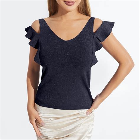 Drses Could Shoulder Tops Tunic Summer Slim Fit Shirts For Women