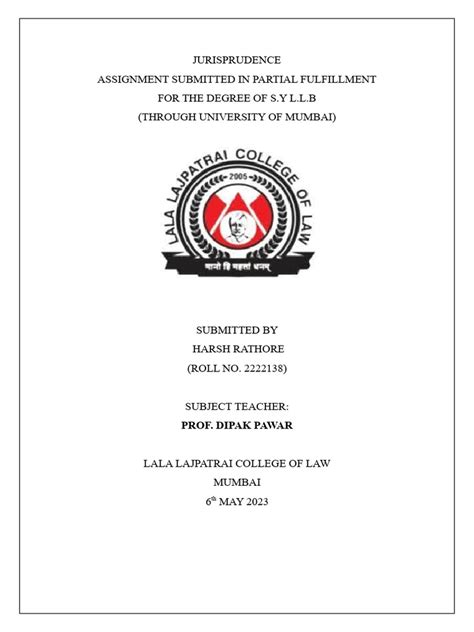 Jurisprudence Assignment Strange Pdf Jurisprudence Precedent