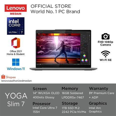 Jual Lenovo Yoga Slim Imh Id Intel Evoultra H Gb Tb M W Hsl Ohs Lunagrey