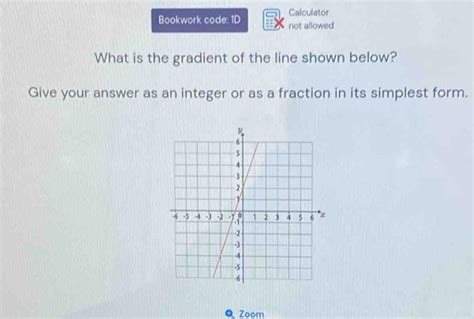 Solved Calculator Bookwork Code 1d Not Allowed What Is The Gradient
