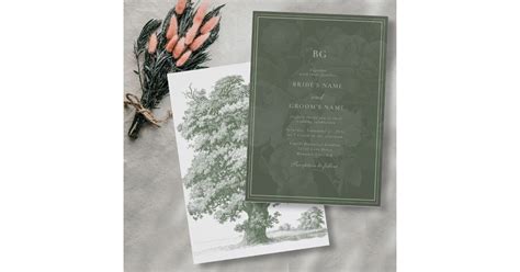 Vintage Botanical Green Garden Party Wedding Theme Invitation Zazzle