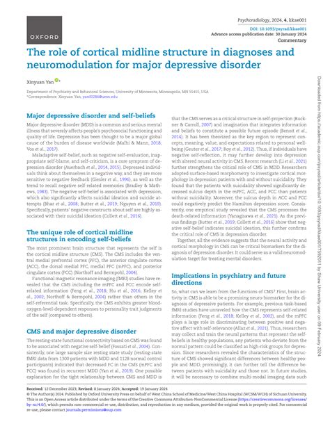 Pdf The Role Of Cortical Midline Structure In Diagnoses And