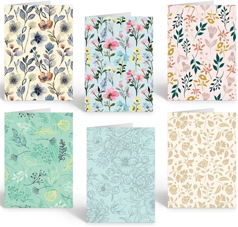 30 Pack Eco Friendly Blank Floral Notelets Multipack