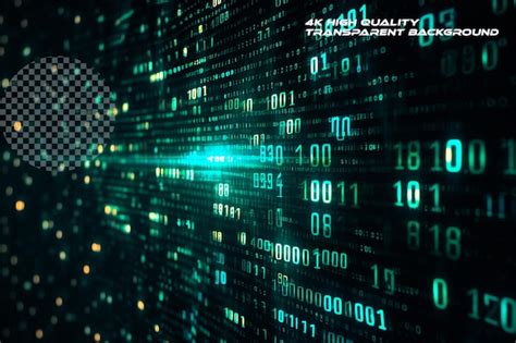 Premium PSD Abstract Futuristic Cyberspace With Binary Code Transparent Background
