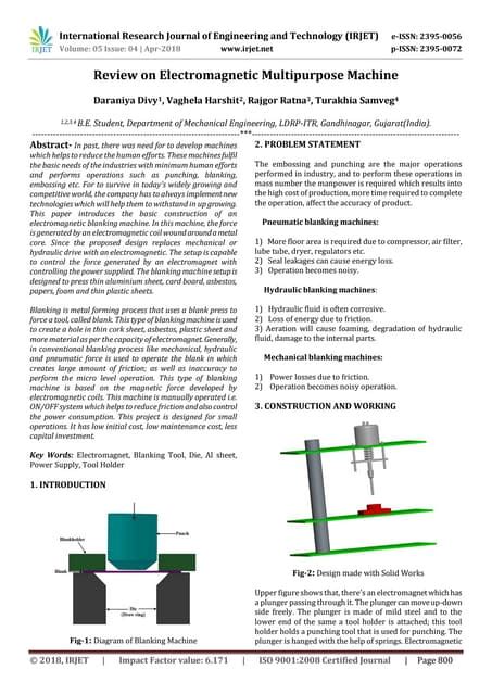 Irjet Review On Electromagnetic Multipurpose Machine Pdf Free Download