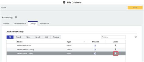 how to grant a user access to a store dialog in docuware 7