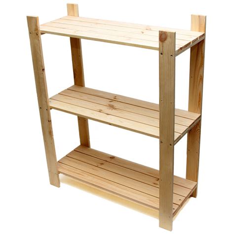 3 Tier Pine Shelf Unit Freestanding Rack Simple 2x4 Shelf 2x4