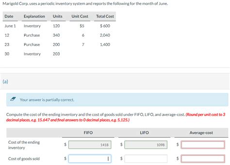 Solved Marigold Corp Uses A Periodic Inventory System And