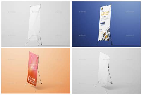 X Stand Banner Editable Psd Mockup Set Graphics Graphicriver