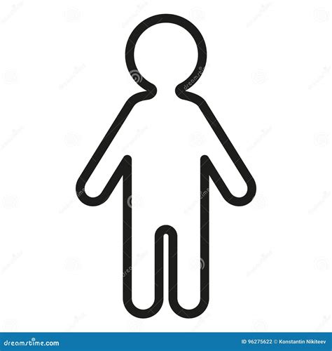 Ícone Da Silhueta Do Esboço Do Vetor Pessoa Masculina Ilustração Do