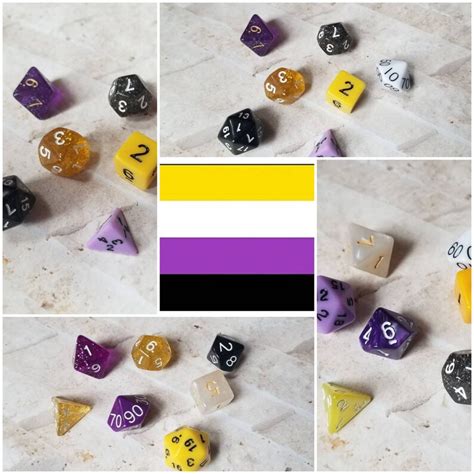 Nonbinary Flag 16mm Dnd Dice Hand Chosen Curated Set Of Etsy