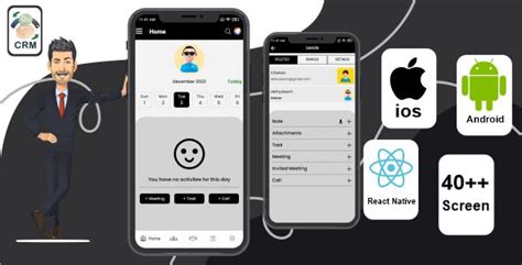 CRM Sales Marketing App React Native IOS Android App Template Graphicfort App Template