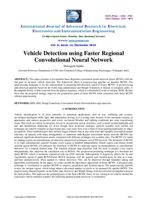 pdf vehicle detection using faster regional convolutional neural
