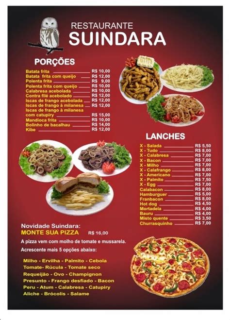 MODELO DE CARDÁPIO PARA RESTAURANTE E LANCHERIA GRÁTIS