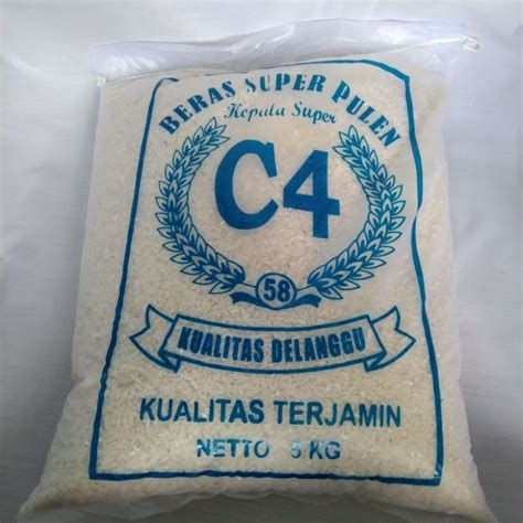 Jual Beras C4 Beras Super Pulen Kemasan 5kg Shopee Indonesia