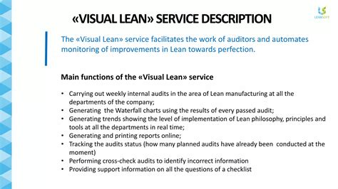 Project Visual Lean Audit Tracking System By Leansoft Company Ppt