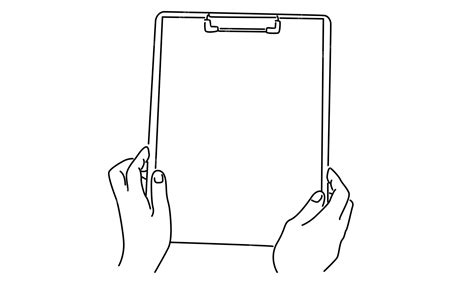 Premium Vector Line Art Of Hands Holding Clipboard Vector Illustration