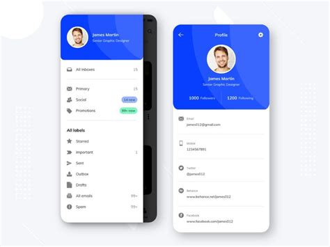 Profile And Menu Design Mobile App Mobile App Design Inspiration App