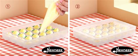 Newness Deviled Egg Containers With Lid Set Of 2 Plastic Egg Platter For 48