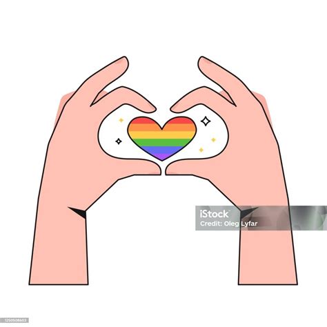 두 손은 성적 소수자 플래그 색상에 마음을 잡고 성소수자 자부심의 달 Lgbtq 선택 평등의 자유 권리 레즈비언 게이 양성애자 사랑과 동성애의 개념 동성애자의 권리에 대한