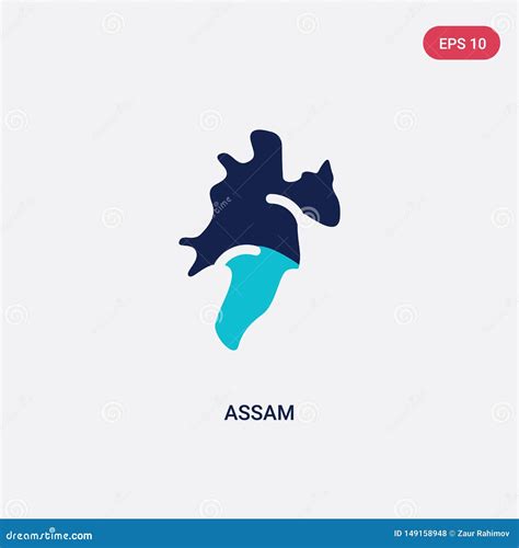 Two Color Assam Vector Icon From India Concept Isolated Blue Assam