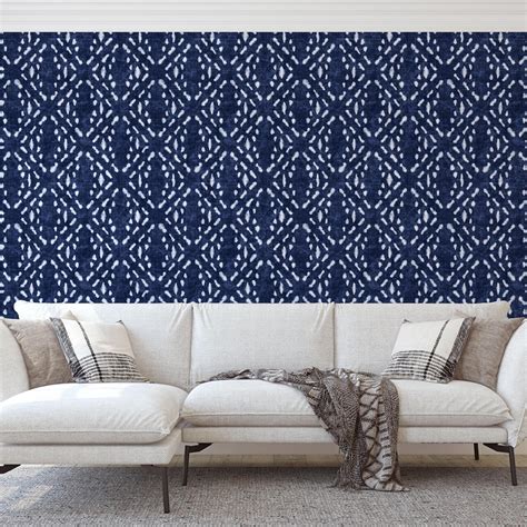 Winslet Blue Geometric Peel And Stick Wallpaper