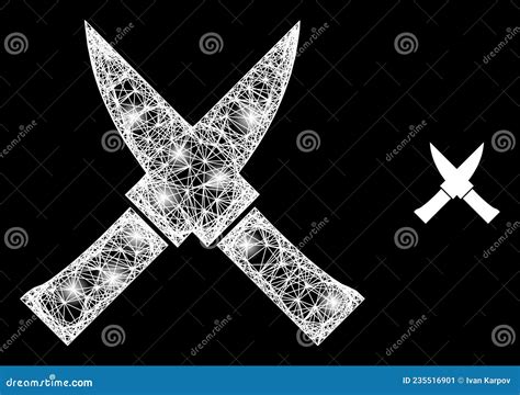 Glitter Linear Mesh Crossing Knives With Glare Spots Stock Vector Illustration Of Lightspot