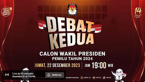 Jadwal Debat Cawapres 2024 Malam Ini Jumat 22 Desember 2023 Jam Berapa