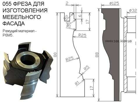 055 Фреза для профиля кухонного фасада Италия.
