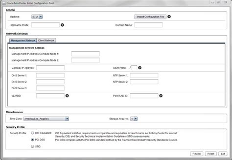 Provide Management Network Configuration Information Oracle