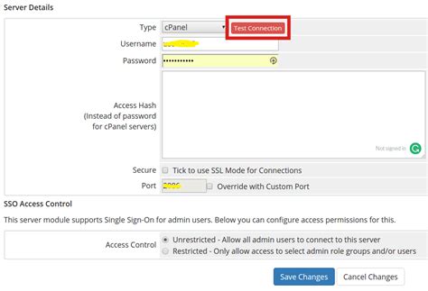 steps to connect whm to whmcs