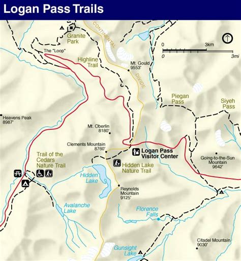 Glacier National Park Logan Pass Map