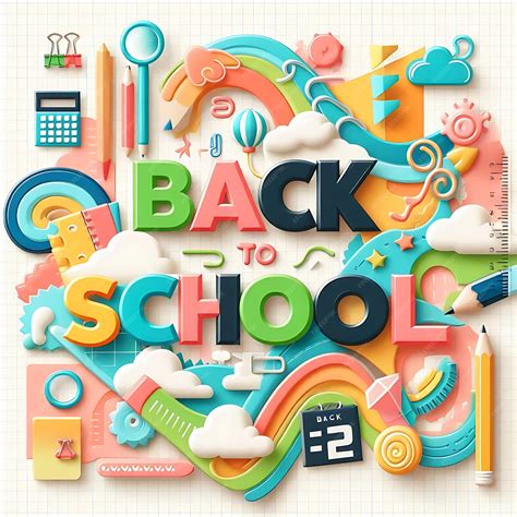 A Colorful Poster Of School Supplies With The Words Back To School