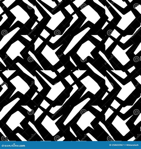 Seamless Black And White Shapes Pattern Vector For Decoration Texture Design For Textile Fabric