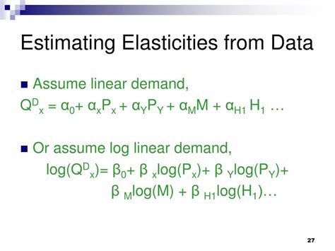 Ppt Elasticities And Regression Analysis Powerpoint Presentation