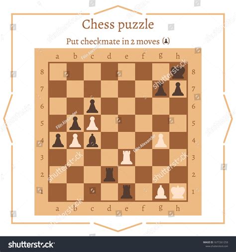 Chess Puzzle Put Checkmate 2 Moves Stock Vector Royalty Free 1677261259