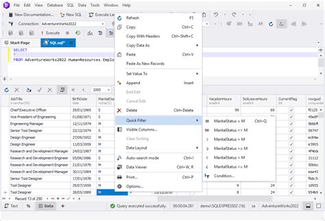 Hiding Columns And Filtering Data