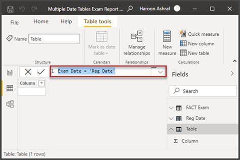 how to create multiple date tables in power bi using dax code