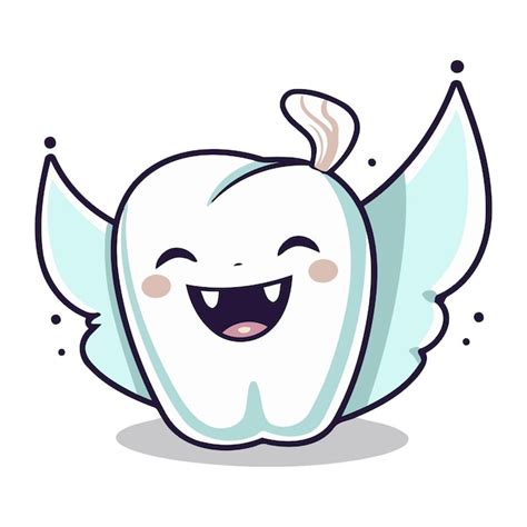 Ilustración Vectorial De Personaje De Dibujos Animados De Dientes
