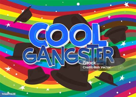 Gangster Cool Mot Écrit Avec La Police Pour Enfants Dans Le Style