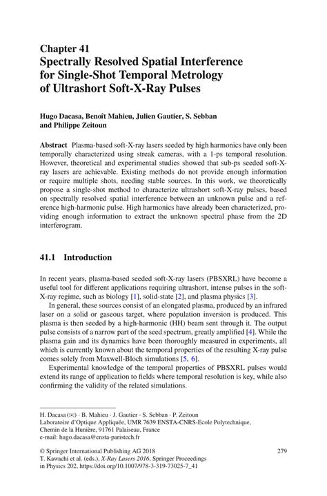Pdf Spectrally Resolved Spatial Interference For Single Shot Temporal Of Ultrashort Soft X Ray