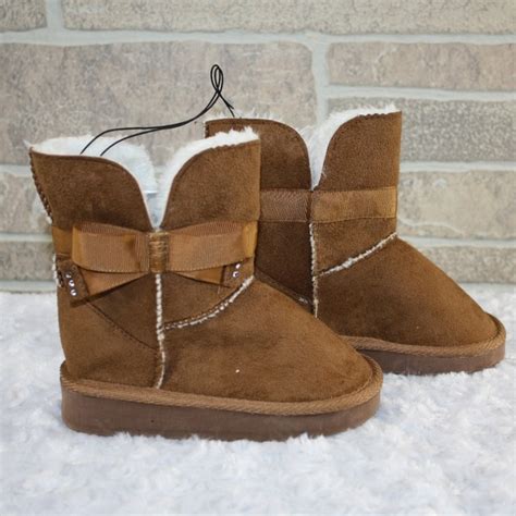 Shoes New Girls Brown Faux Fur Lined Suede Ankle Boots Poshmark