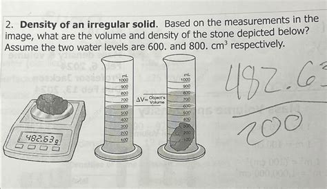 Solved Density Of An Irregular Solid Based On The