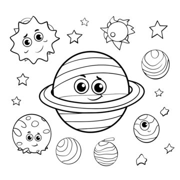 Juego Educativo Para Niños Página Para Colorear Hoja De Trabajo Imprimible Del Planeta Del