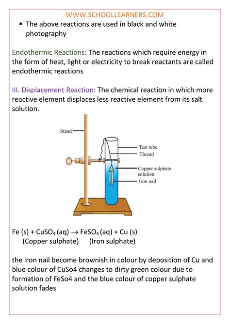 Class 10 Science Chapter 1 Notes Chemical Reactions And Equations