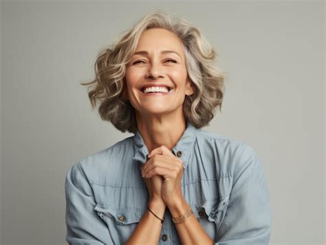 Mulher De 50 Anos Postura Dinâmica Emocional Imagem Premium Gerada Com Ia