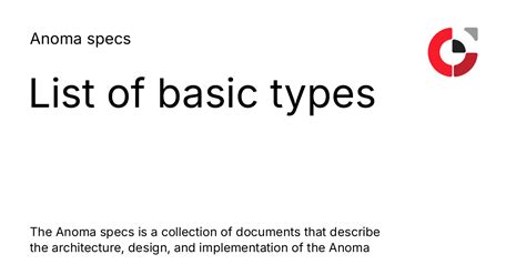List Of Basic Types Anoma Specs