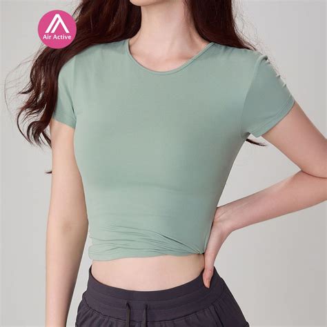 Yoga Sports T Shirt Short Sleeve Soft And Moisture Wicking Shopee